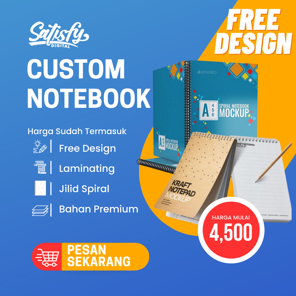 Jual Notebook / Notes custom Spiral Cover Depan dan Belakang Ukuran A6 ...