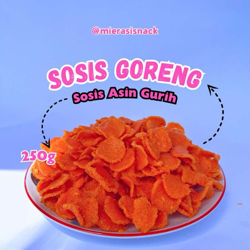 Jual Sosis Goreng Jawara 250g | Sosreng | Keripik Sosis Asin Gurih ...
