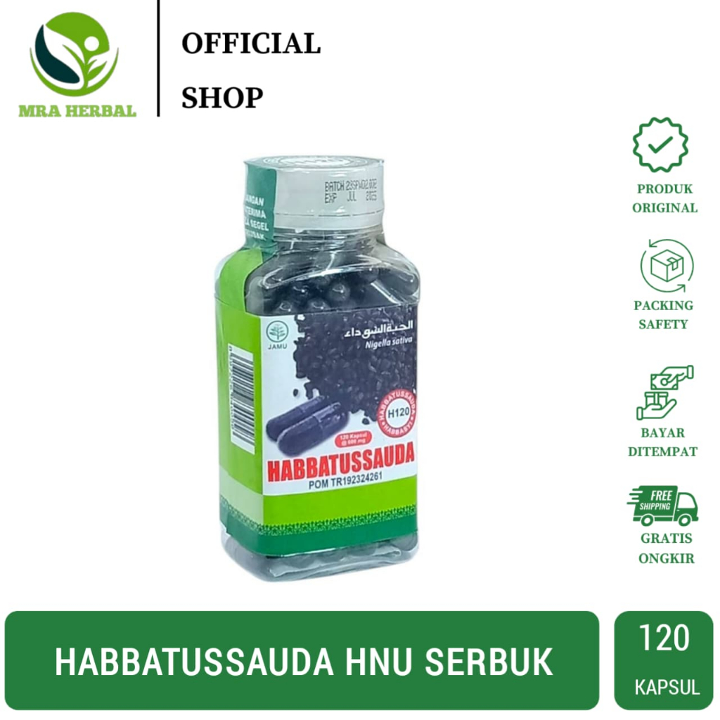 Jual Habbatussauda Serbuk HNU 120 kapsul | Habbatusauda Herbal Niaga ...