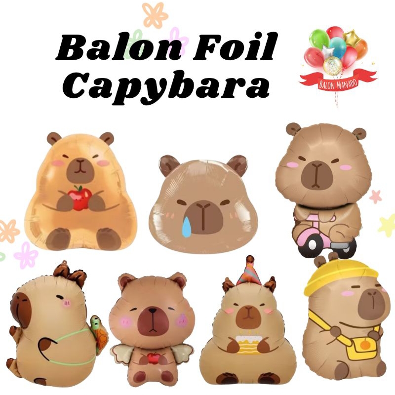 Jual Balon Foil Capybara Foil Karakter Capy Bara Banner Topper | Shopee ...