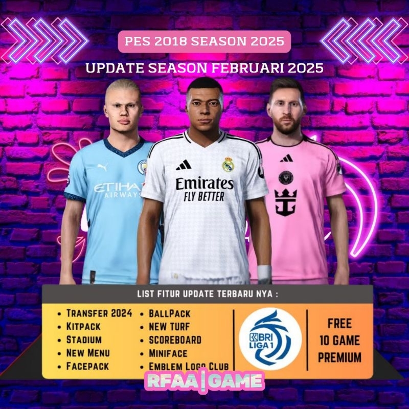 Jual PES 2018 PATCH SEASON 2024 2025 | GAME PC - LAPTOP - DL | Shopee ...