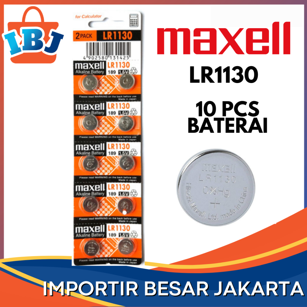 Jual Baterai LR1130 Maxell Original Batre AG10 1,5 V Battery | Shopee ...