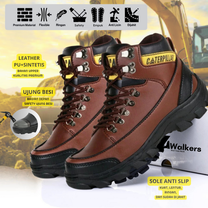 Jual Sepatu Safety Pria Caterpillar Steel Toe Cap - Sepatu Boots Pria ...