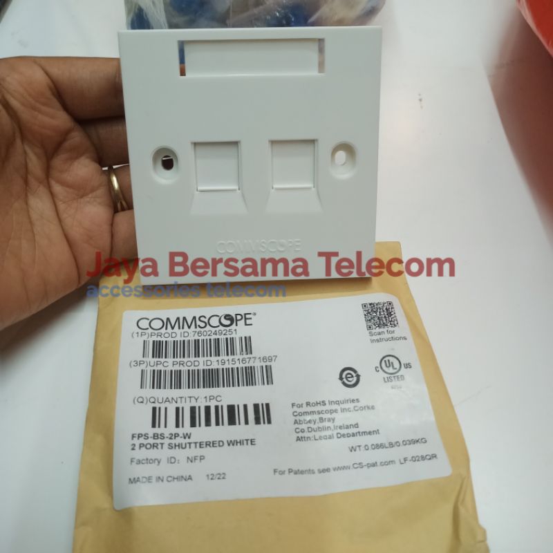 Jual Facplate Kit Amp Commscope 2Hole Original Compatible Untuk Modular ...