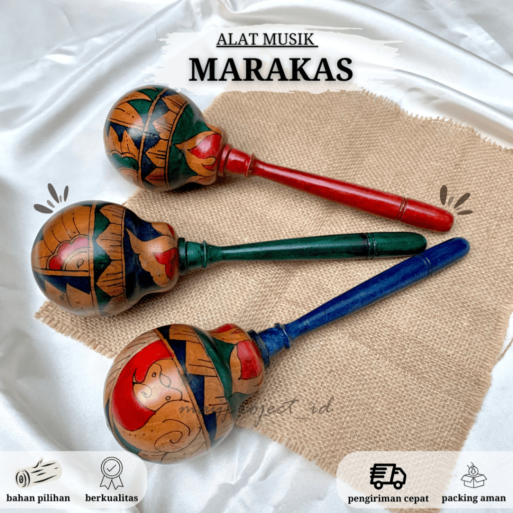 Jual Alat Musik Marakas Labu Stik Lukis Maracas Chayote Squash Stick ...