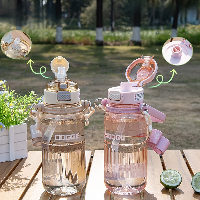 Jual DODGE Botol Minum Double Drink 1.0L with Strap Platik Tritan BPA ...