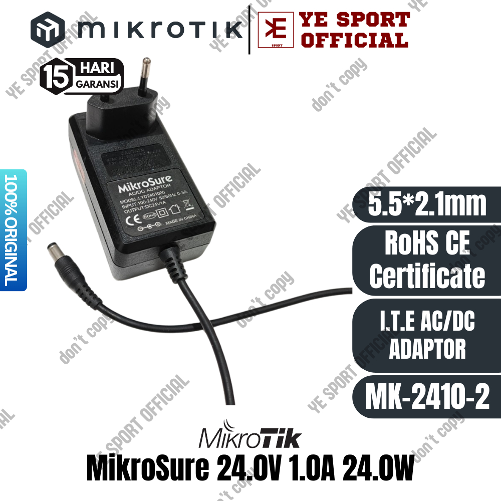 Jual Mikrotik Power Adaptor 24V 1A Original A0079 | Shopee Indonesia