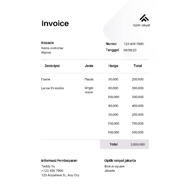 Jual Nota optik | Bon kacamata| kwitansi pembelian kacamata | Shopee ...