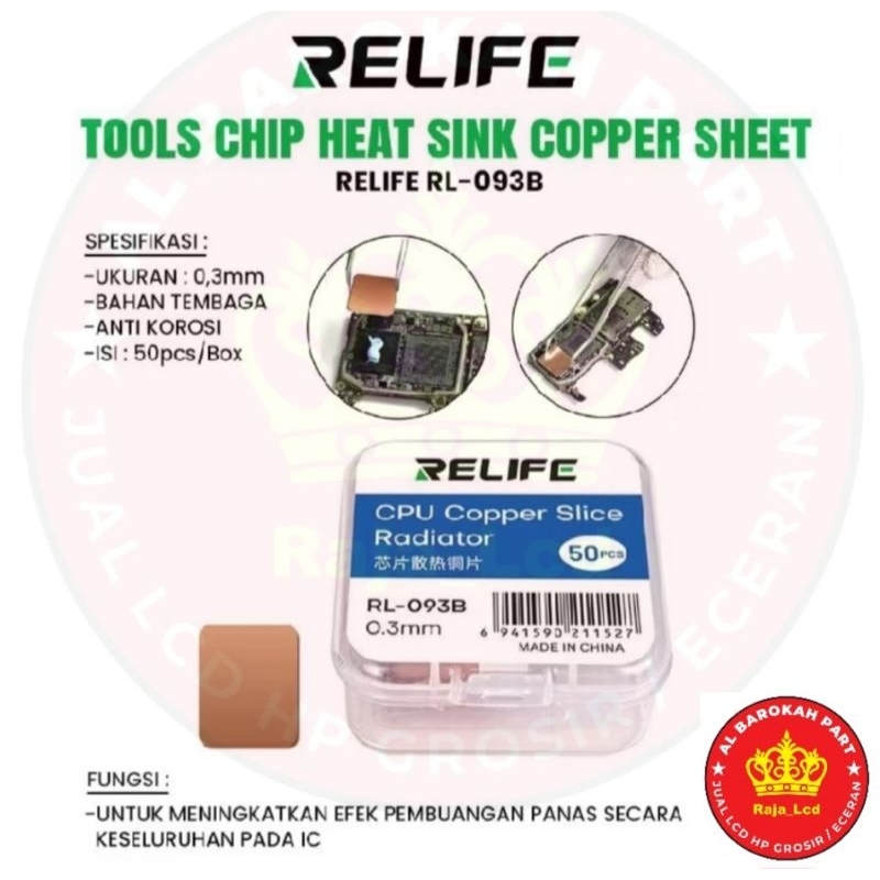 Jual TOOLS CHIP HEAT SINK COPPER SHEET RELIFE RL-093B/ PENAHAN PANAS IC ...
