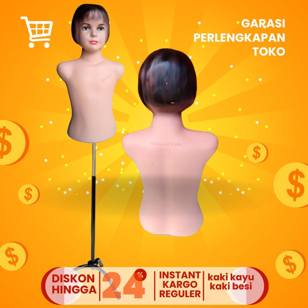 Jual Manekin Anak Rambut Bob Set Tiang - Patung Baju Anak Cewek Set ...