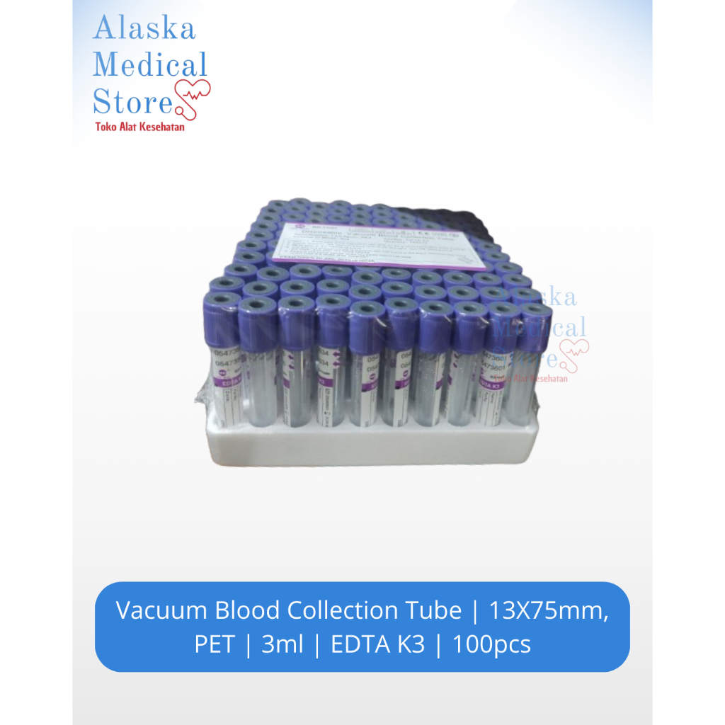 Jual Vacuum blood collection tube - TABUNG DARAH , EDTA K3, 3ml ...