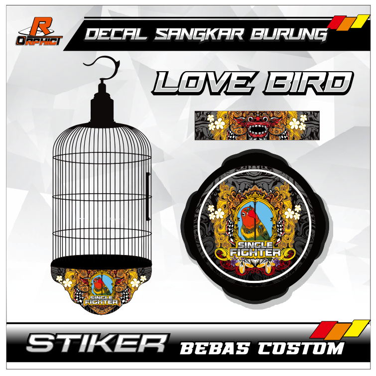 Jual STICKER DECAL SANGKAR Lovebird dan Pleci KANDANG BURUNG single fighter STIKER merk EBOD ...