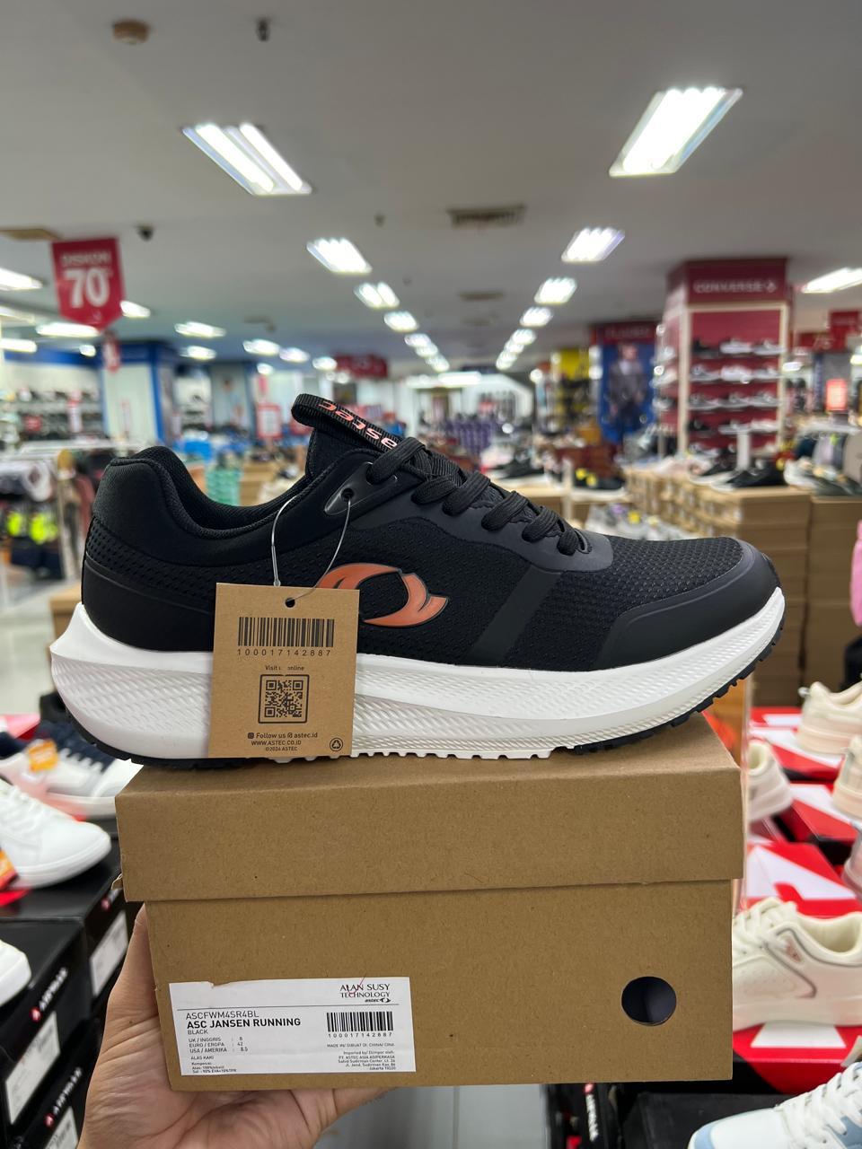Jual Astec Jansen Running Black Men Shoes Original | Shopee Indonesia