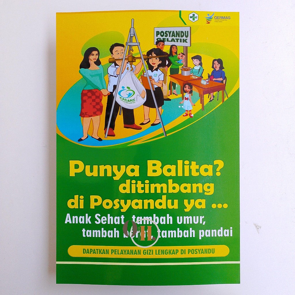 Jual Poster menimbang balita di posyandu - Poster anak sehat - Cegah ...