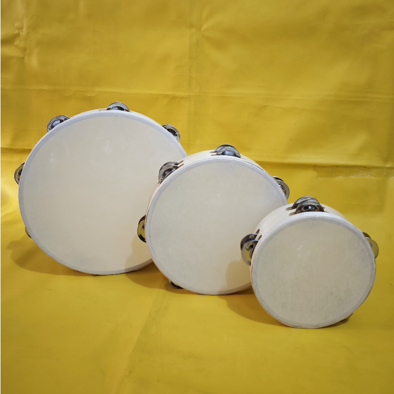 Jual Alat Musik Tambourine Putih Kecrekan Tamborin 6inch 8inch 10inch ...