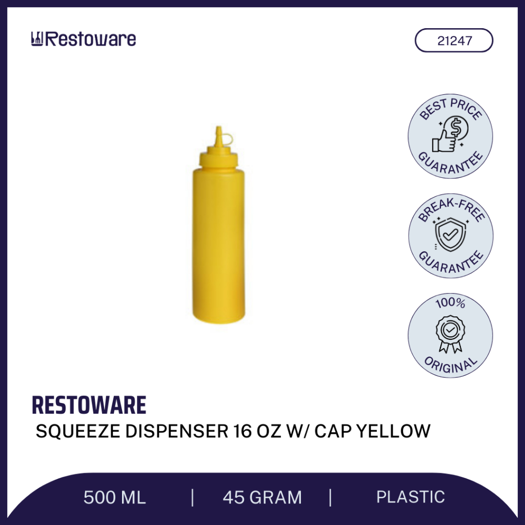 Jual Botol Saos / Kecap / Mayonnaise Kuning - 16oz / Squeeze Dispenser ...