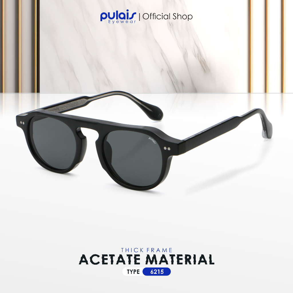Jual Pulais Eyewear Kacamata Hitam UV Bisa Minus Bahan Asetate ...