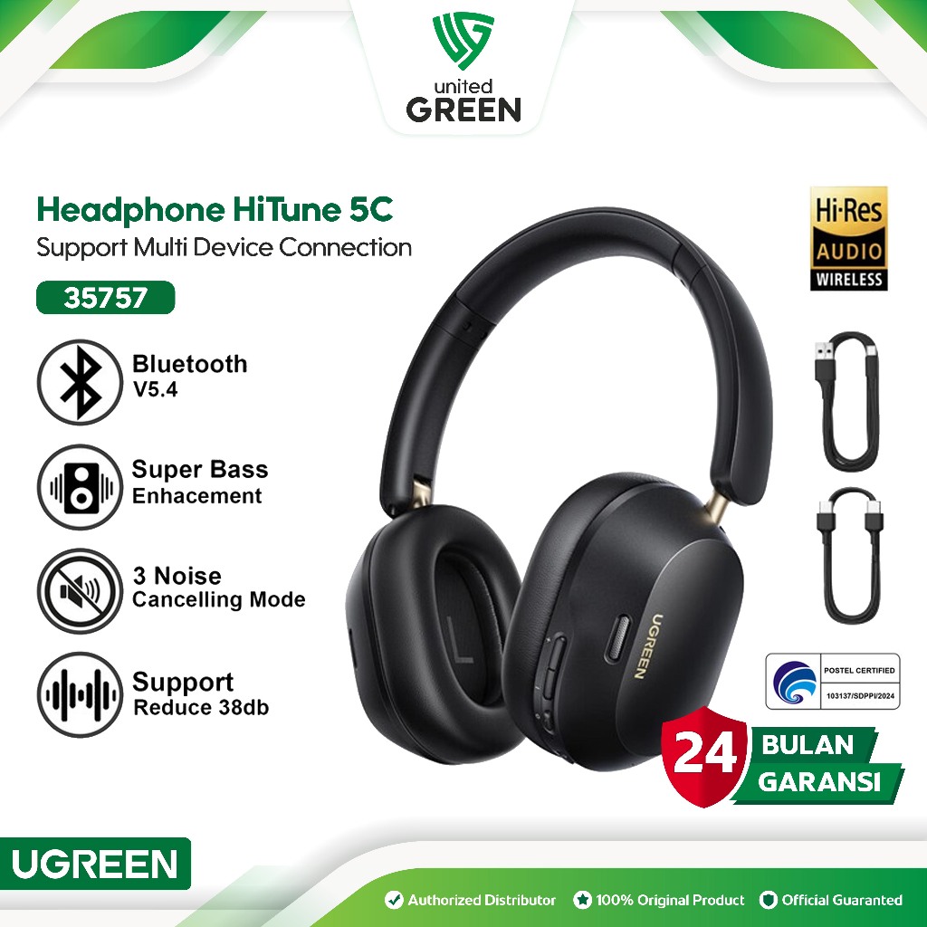 Jual UGREEN Headphone Exclusive Wireless Headphone HiTune Max 5C Bluetooth 5.4 Noise Canceling ...
