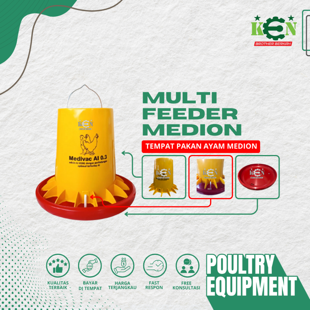 Jual Tempat Ransum Ayam Multi Feeder Medion Tempat Pakan Ayam Superfeeder 5 KG | Shopee Indonesia