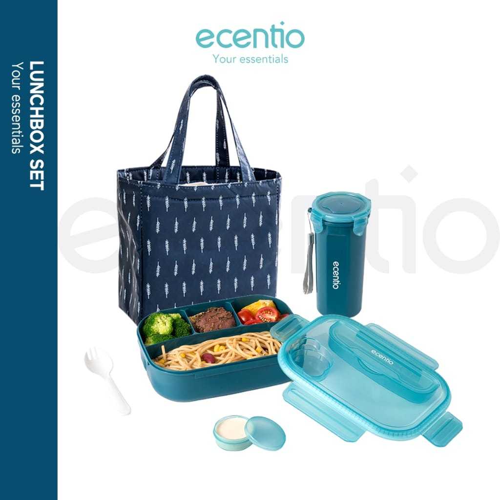 Jual NEW Ecentio LUNCH BOX SET (TAS, BOTOL MINUM, BOX MAKAN) | Shopee ...