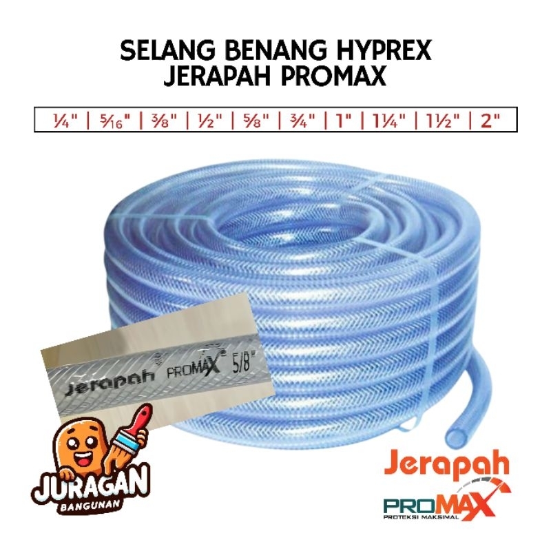 Jual JERAPAH PROMAX Selang Benang Hyprex | Selang Air Tebal | Selang Ukuran Lengkap | Shopee ...