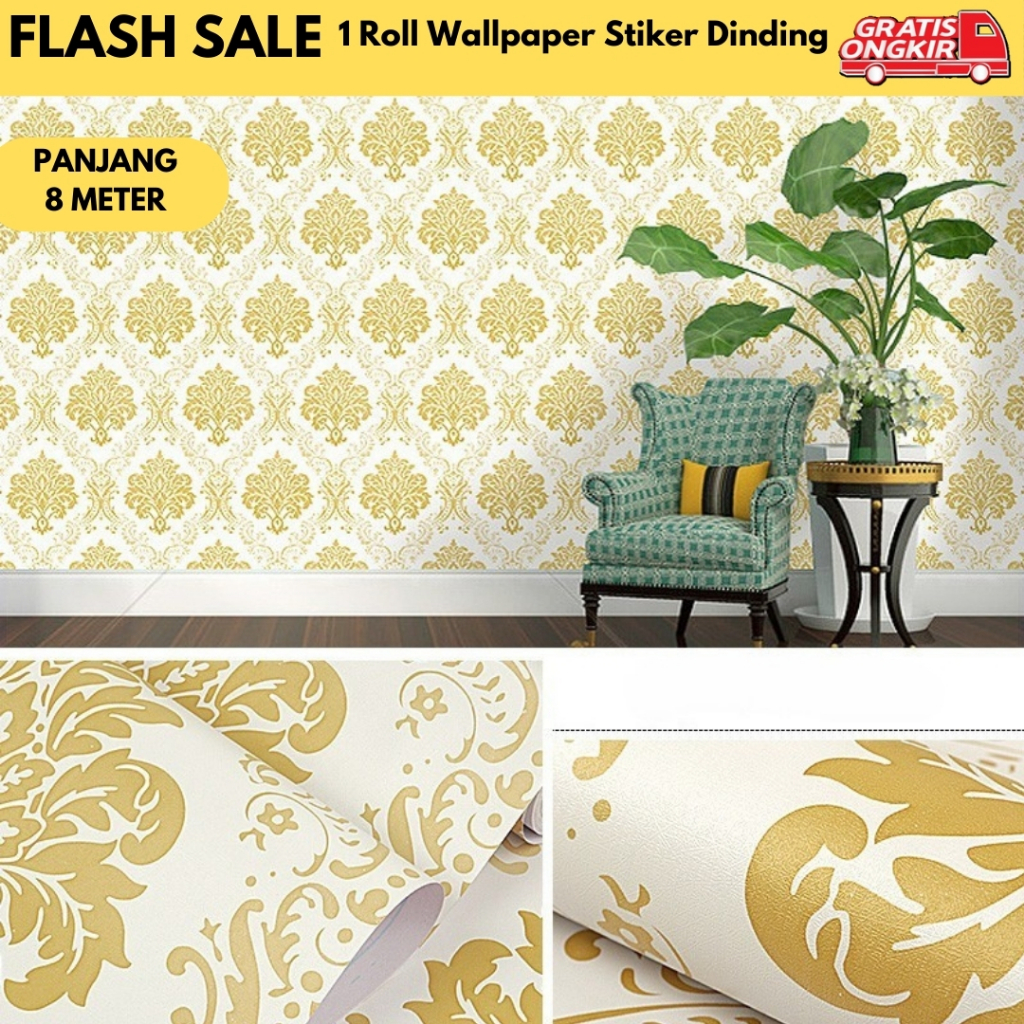 Jual COD Wallpaper Sticker Dinding Motif Batik PVC Anti Air 8 Meter Sooku Stiker Kertas | Shopee ...
