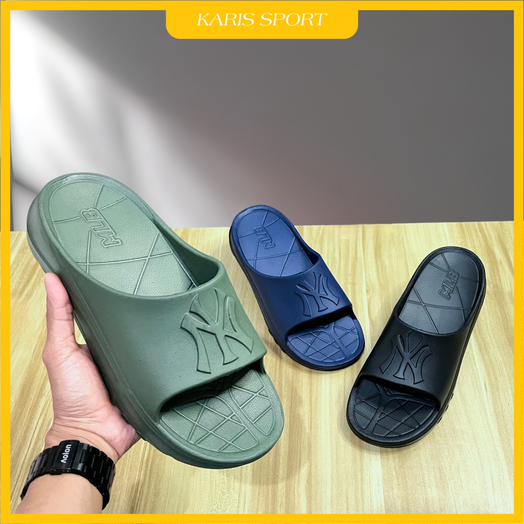 Jual Sandal Slide Pria NY M L B Terbaru Sendal Cowok Kekinian Tampilan ...