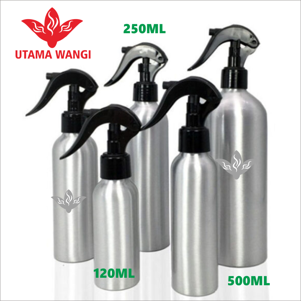 Jual Botol Aluminium 60ml 120ml 250ml 500ml Spray Pump Ulir | Essential Oils | H2O Barber | 100% ...