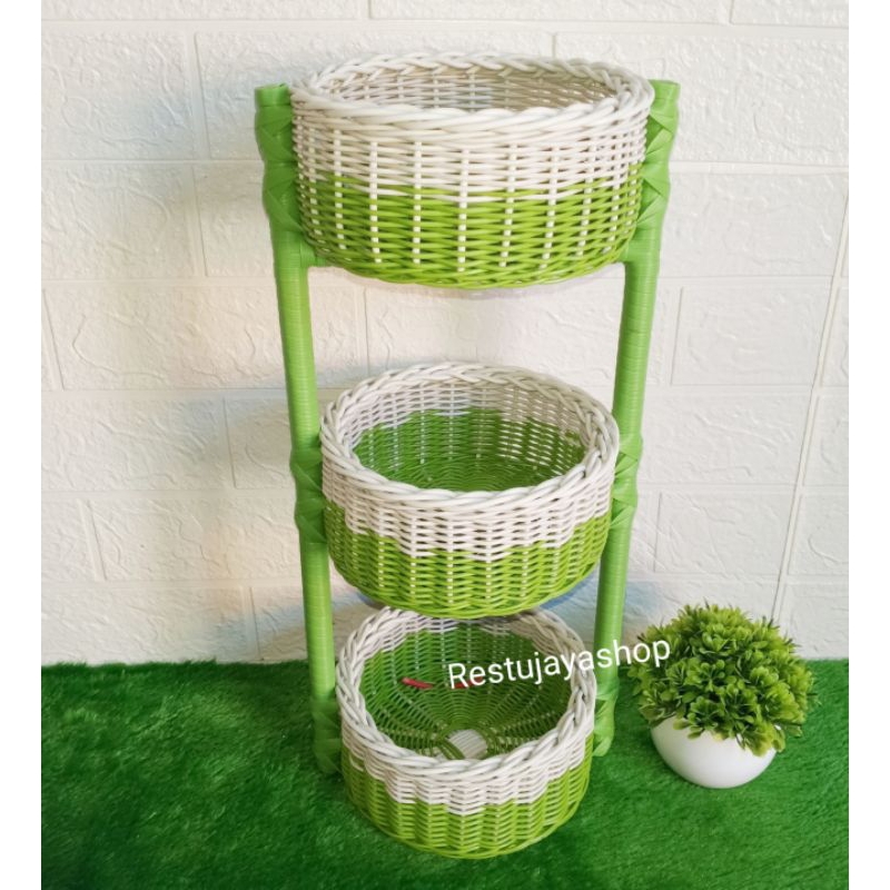 Jual RAK BAWANG Rotan estetik dan RAKBUMBU DAPUR Rotan estetik Rak ...