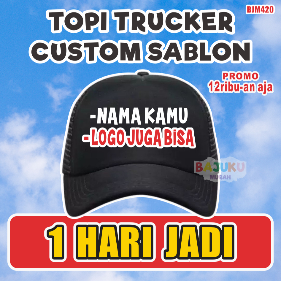Jual Topi Trucker Custom Design, Bisa Tulisan - Logo - Maupun Foto ...