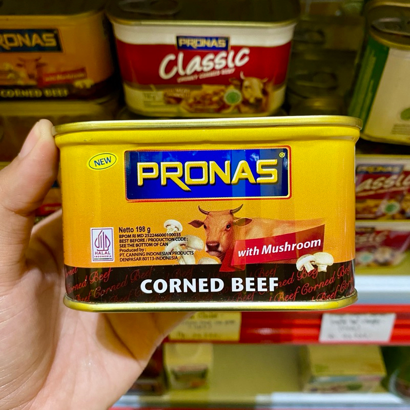Jual Pronas Corned Beef With Mushroom 198gr | Shopee Indonesia