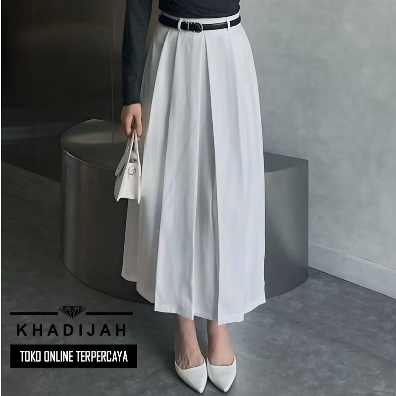 Jual SAVVA SKIRT - Skirt Rok Wanita Korean Style Putih Rok Panjang ...