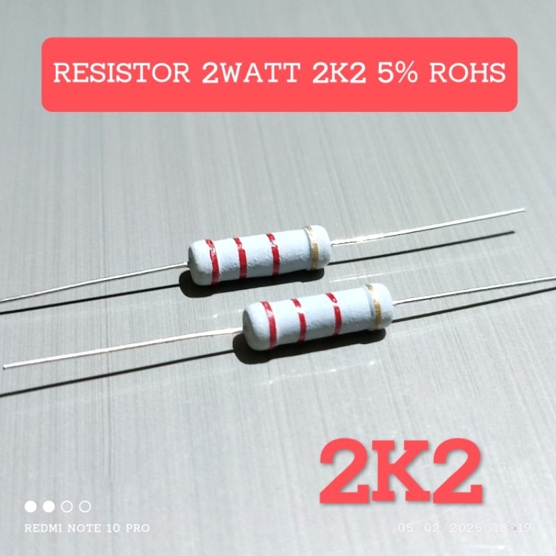 Jual (5 BUAH) RESISTOR WATT 2W 2K2 2.2K CF 5% ROHS | Shopee Indonesia