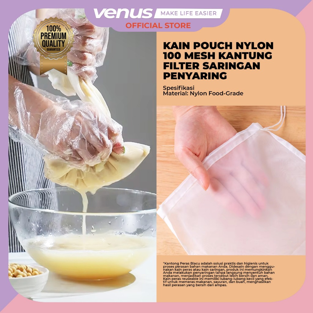 Jual VENUSJKT - Kain Saringan Nilon 100 Mesh | Saringan Santan, Susu ...