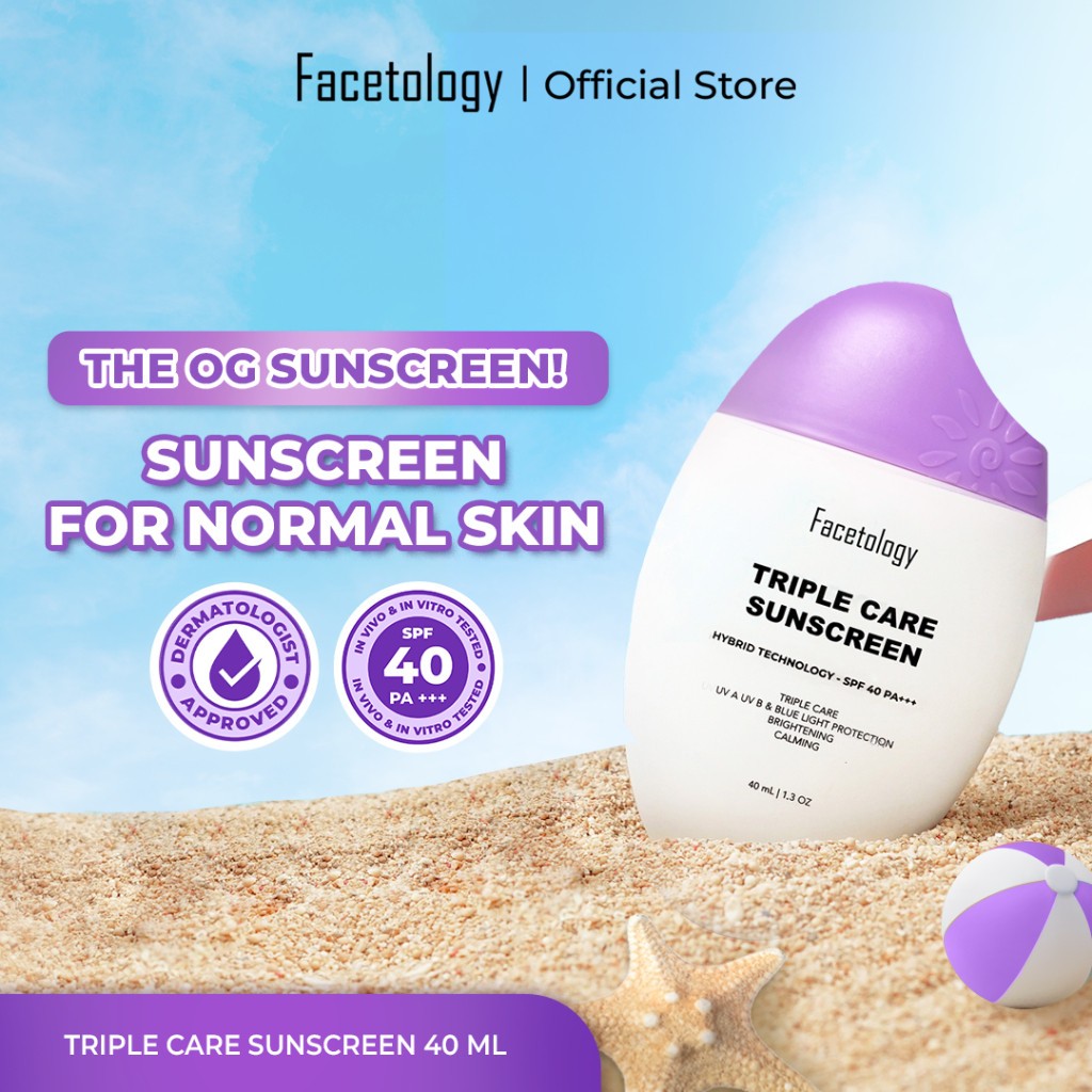 Jual Facetology Sunscreen SPF 40 PA+++ 40ML Triple Care - FIT-SS | Lux ...