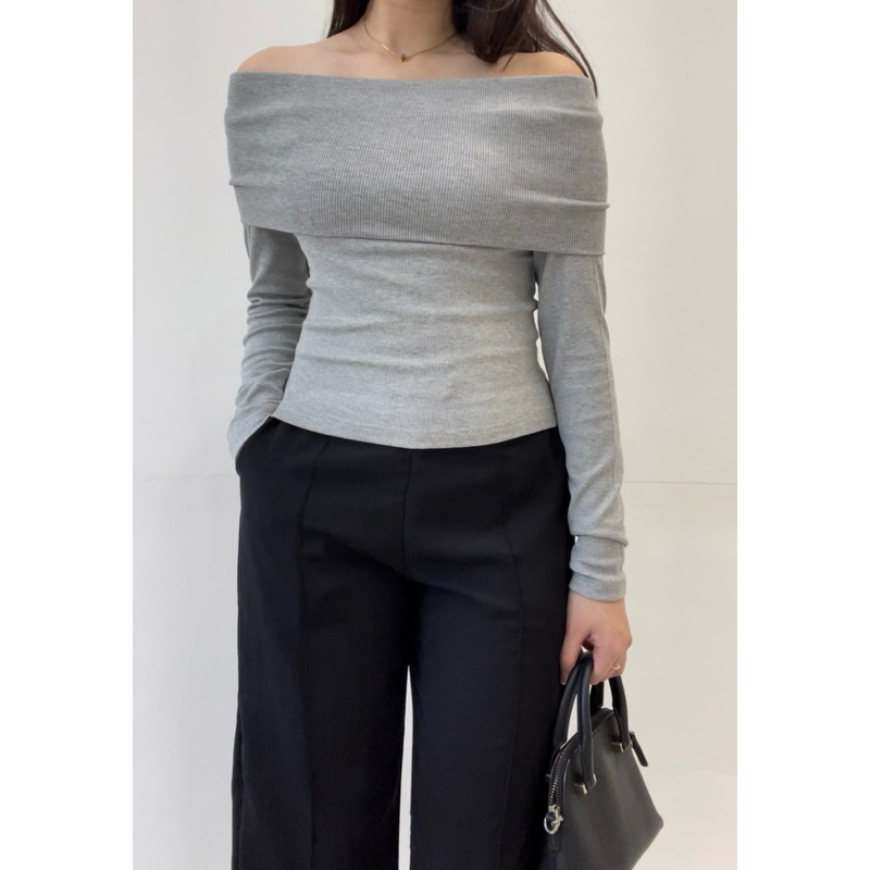 Jual LAYNE Sabrina Off Shoulder Knit Top Atasan Wanita K24 | Shopee ...