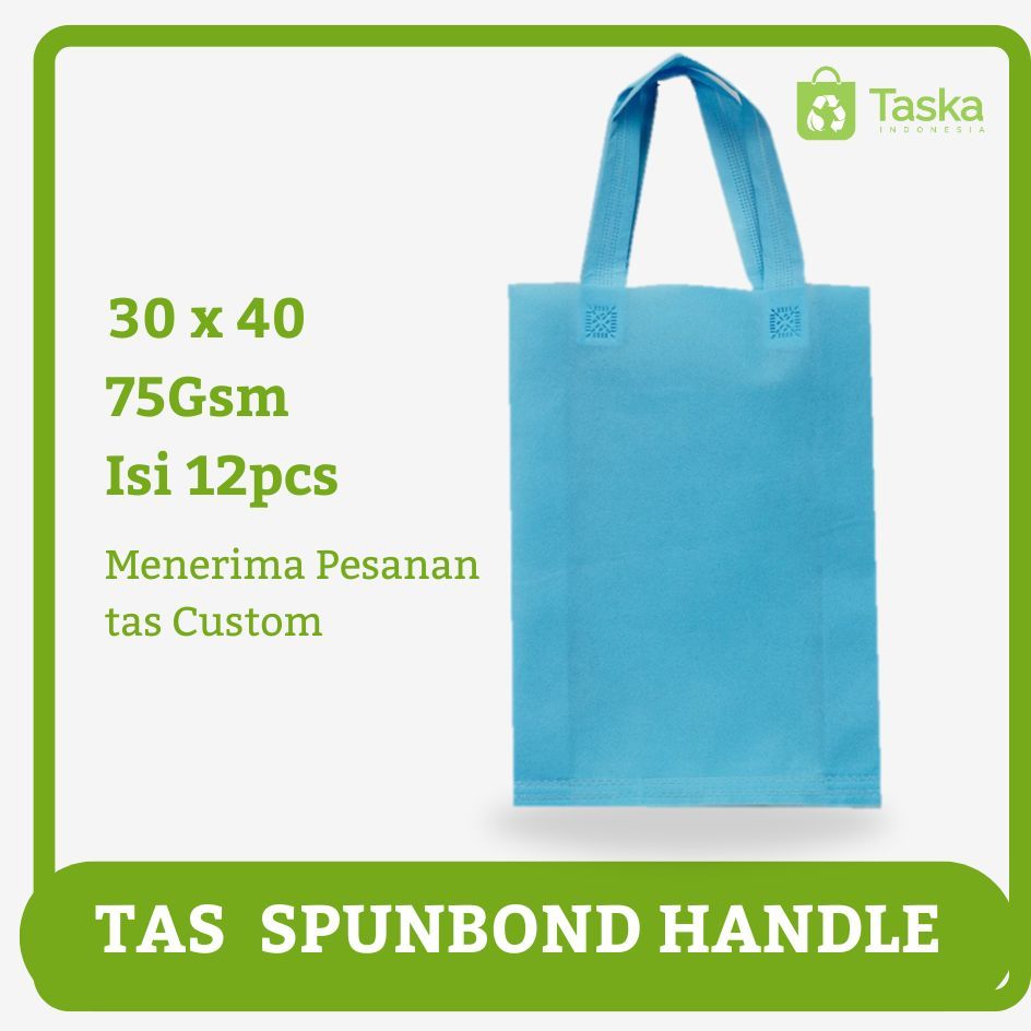 Jual TAS SPUNBOND HANDLE 30X40 LUSINAN WARNA BIRU MUDA / Tas Belanja Murah / Kantong Belanja ...