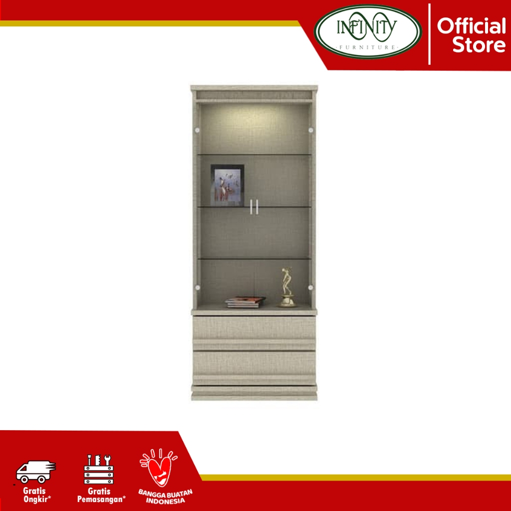 Jual Lemari Hias / Lemari Pajangan / Rak Display Kaca 2 Pintu DC 1501 ...