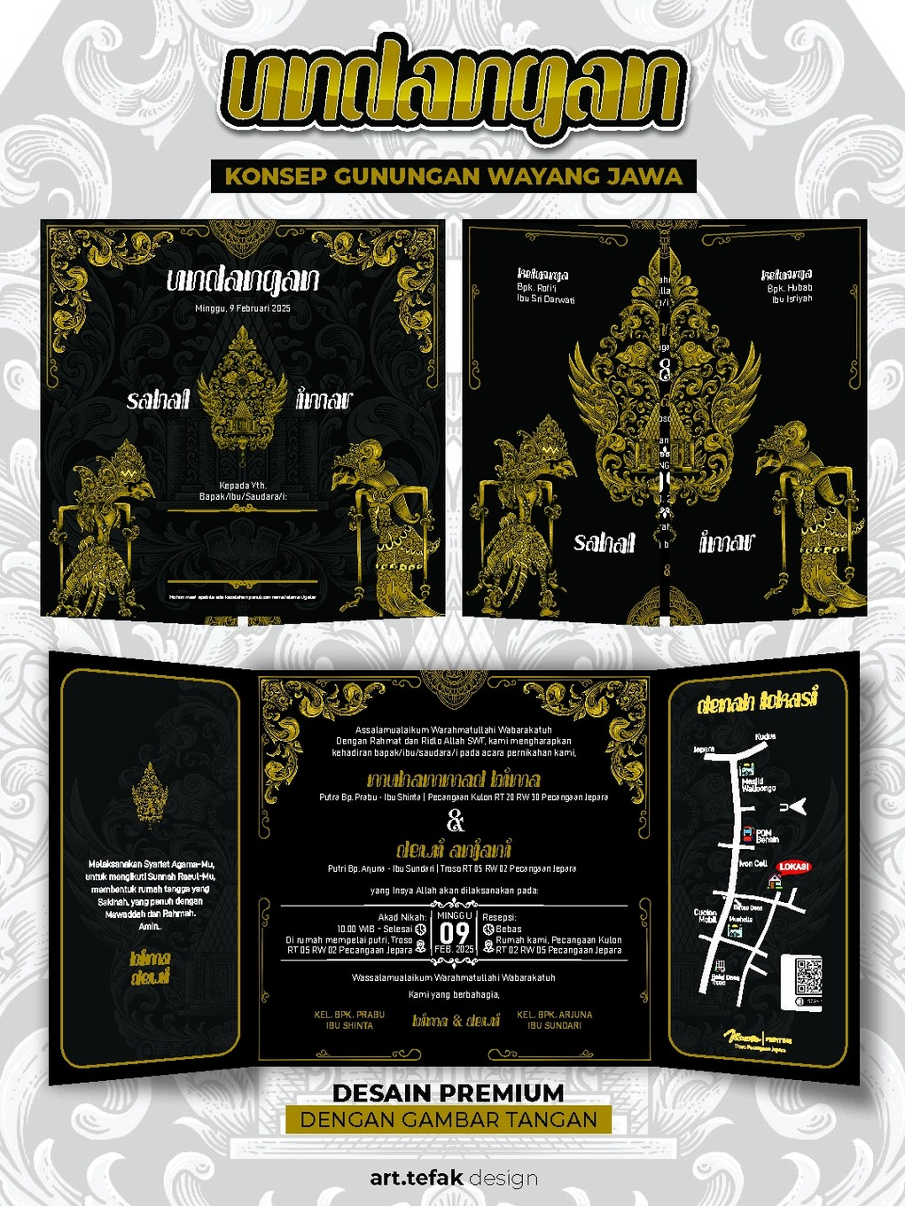 Jual Undangan Pernikahan Premium dengan Konsep Gunungan Wayang, Elegan ...