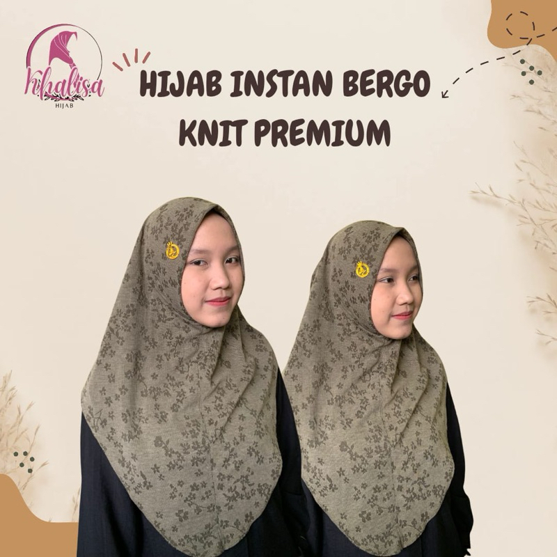 Jual Khalisa Hijab Aeica Instan Bergo Knit Motif Premium Hijab Ukuran ...
