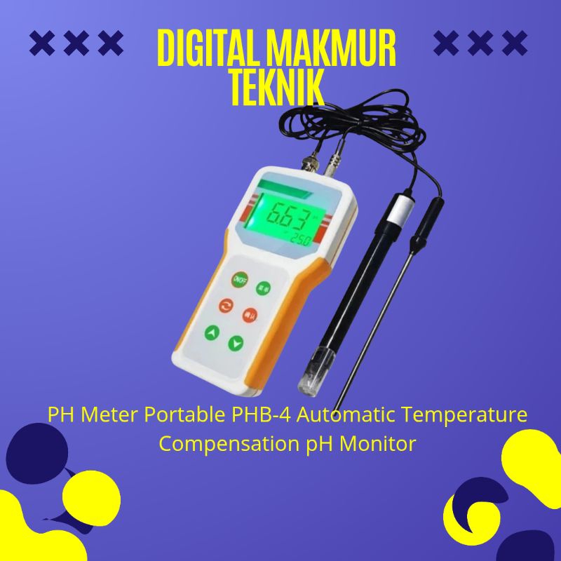 Jual PH Meter Portable PHB-4 Automatic Temperature Compensation pH Monitor | Shopee Indonesia