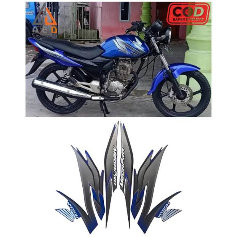 Jual striping sticker Lis standar motor Honda Megapro Primus 2008 Biru ...