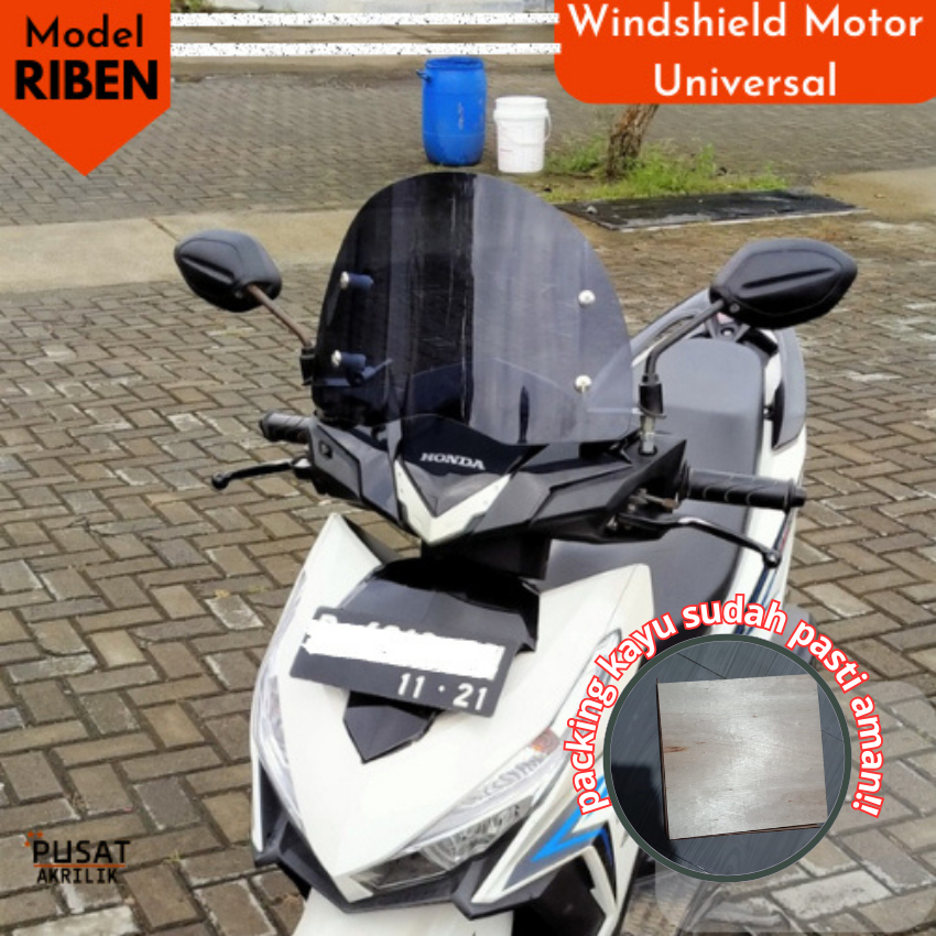 Jual Windshield Motor Universal Rayben ukuran 25cm x 40cm Visor Tameng ...