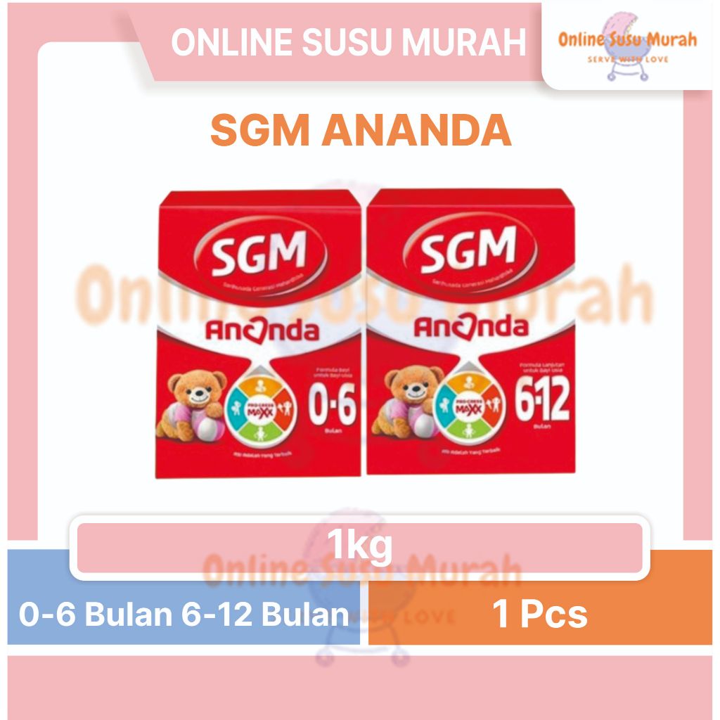 Jual SGM ANANDA 1 2 1000 GR TAHAP 1 0-6 BLN TAHAP 2 6-12 BLN 1000GR ...
