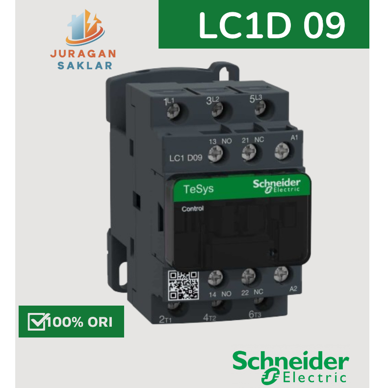 Jual ORIGINAL SCHNEIDER CONTACTOR Kontaktor 3P 9A LC1D09 220V 380V AC M7 LC1D09M7 LC1D09Q7 ...