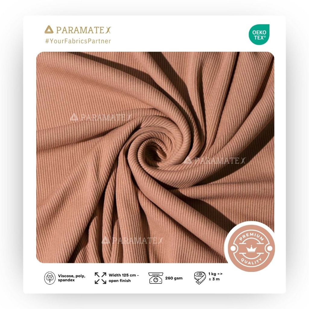 Jual Paramatex Kain Rib 2×1 Viscose Spandex 30s Per Kg Bahan Outfit ...