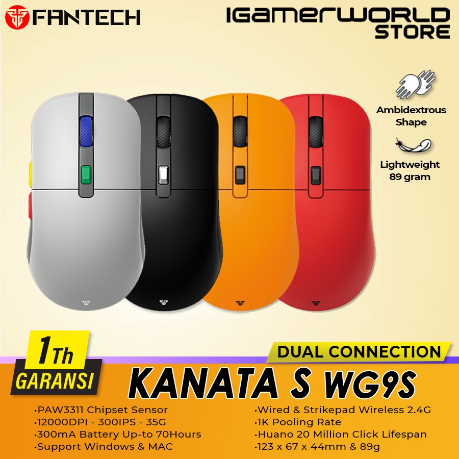 Jual Fantech Kanata WG9 / WG9S Wireless Two Mode Gaming Mouse | Shopee ...