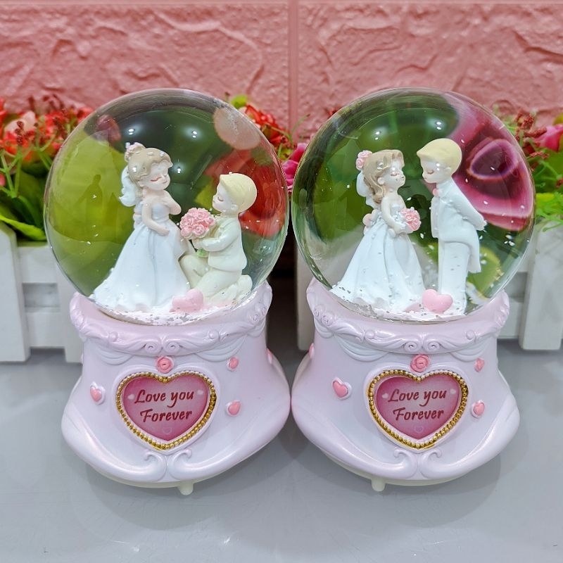 Jual Snowball / Pajangan Bola Kaca Musik Box Wedding Forever XL100 ...