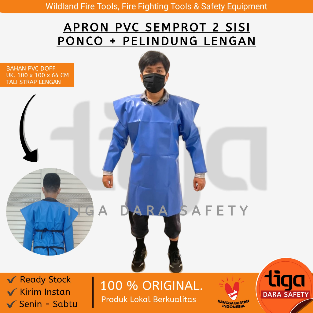 Jual Apron Semprot Ponco PVC Plus Apron Lengan PVC Anti Air dan Anti ...