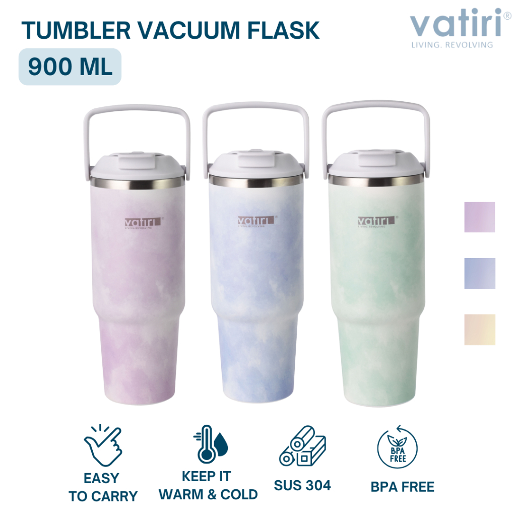 Jual Vatiri Tumbler Stainless Steel Botol Minum Termos 900ml Tahan Panas Dingin 12 Jam Portable ...